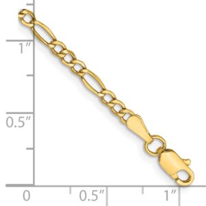 Avariah 14k Yellow Gold 2.5mm Semi-Solid Figaro Chain - 8"