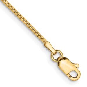 avariah solid 14k yellow gold 8 inch 1mm box with lobster lock bracelet - 8"