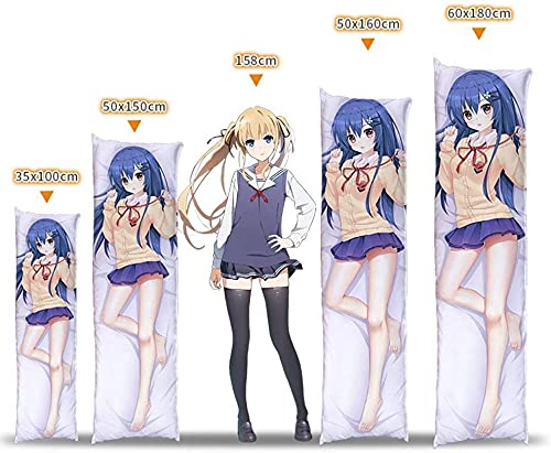 Xugang Love Live! Hanayo Koizumi Full Body Animation Pillowcase Dakimakura, 150x50cm Peach Skin/2WAY Embracing Body Pillowcase Full Body Animation Pillowcase