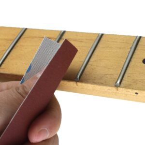 iluiz Guitar Fret End Dressing File With 35/90 Degree and 600 1000 Grit Sandpaper Professional Fret End Bressing Fret Beveling File for Fret Crown End Bevel Luthier Tool