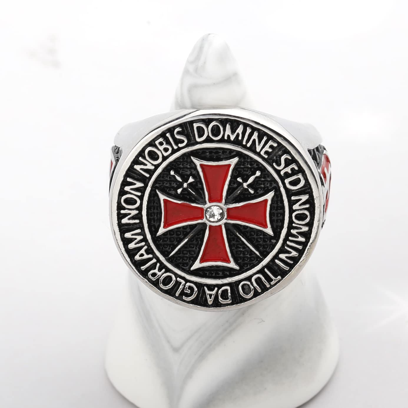 YLWJSP Masonic Freemason Rings Cross College Jewelry Biker Crusader Gifts Cross Masonic Jewelry Masonic Gifts Motor Biker Gifts (Masonic Cross13)