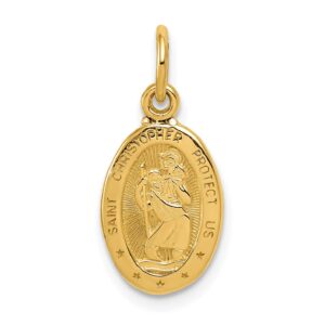 avariah solid 10k yellow gold saint christopher medal charm - 21mm