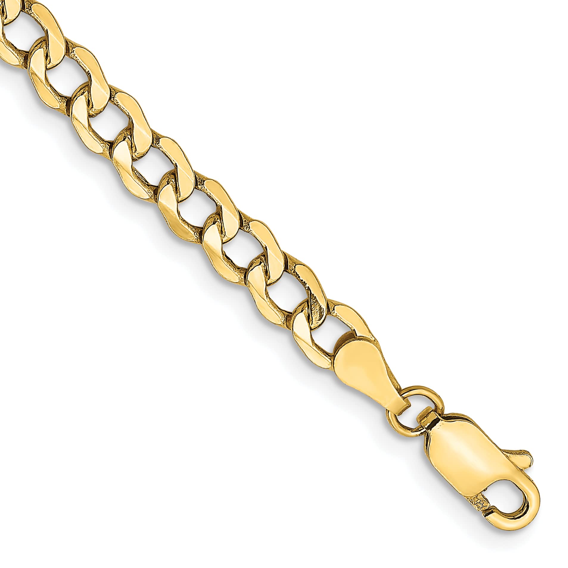 Avariah 10k Yellow Gold 4.3mm Semi-Solid Curb Link Chain - 7"