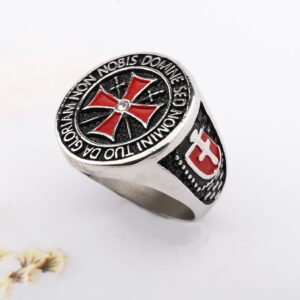 YLWJSP Masonic Freemason Rings Cross College Jewelry Biker Crusader Gifts Cross Masonic Jewelry Masonic Gifts Motor Biker Gifts (Masonic Cross13)