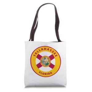 tallahassee florida fl flag badge vacation souvenir tote bag