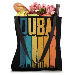 Dubai Arab Emirates Retro Vintage Sunset Skyline Dubai Tote Bag