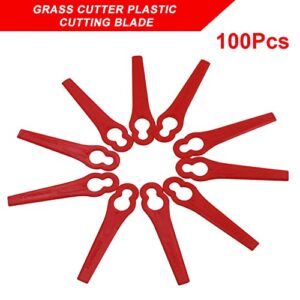 100Pcs Grass Trimmer Plastic Blades For KULLER OZITO Mower Strimmer Replacement