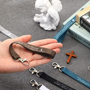 Inbagi 50 Pieces Bible Verse Keychain Religious Keychain Religious Easter Keychain Christian Keychain Bulk Grandparents Day Gifts for Church Sunday School Teacher Appreciation Day(Graceful Colors)