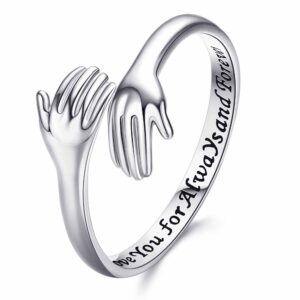 milacolato s925 sterling silver hug ring for women i love you forever