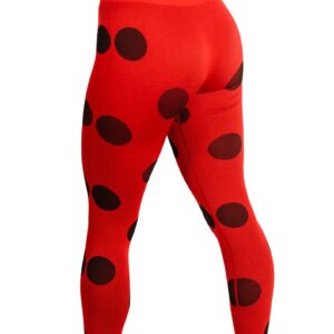 Miraculous Ladybug Womens Leggings Active Cosplay - Seamless for Gym Workout, Exercise, Yoga, Running by MAXXIM Red Large