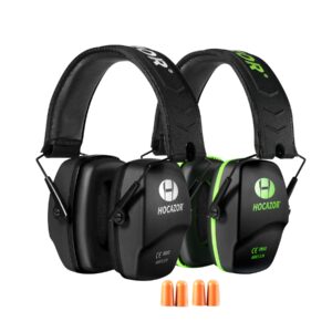 hocazor shooting ear protection nrr 26db suit for shooters hunting range racing concert sports events airports - black&green ho1006