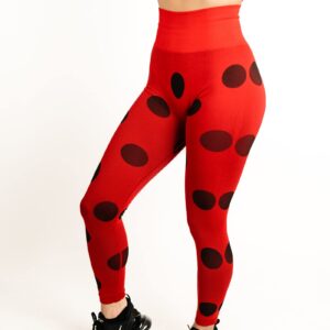 Miraculous Ladybug Womens Leggings Active Cosplay - Seamless for Gym Workout, Exercise, Yoga, Running by MAXXIM Red Large