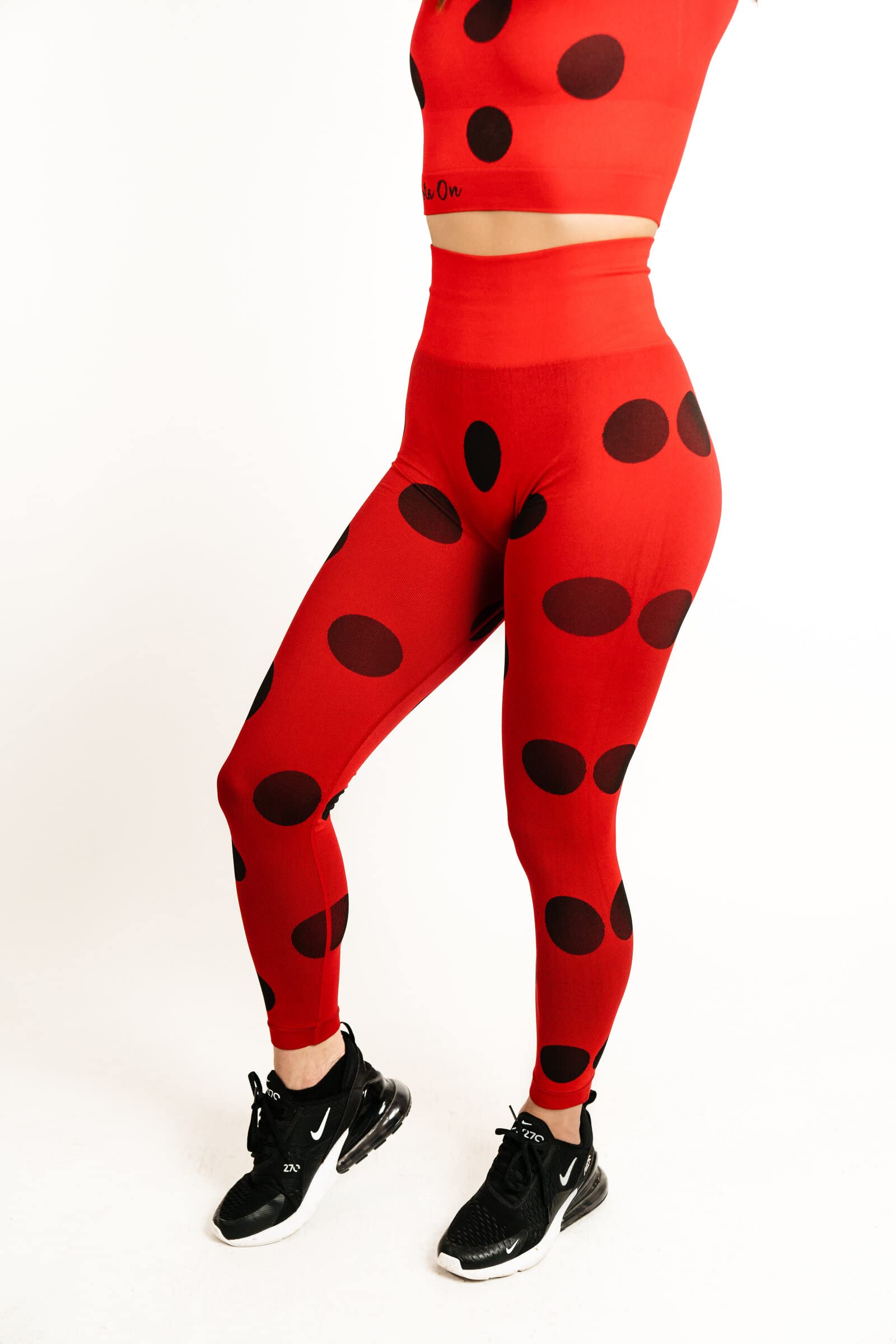 Miraculous Ladybug Womens Leggings Active Cosplay - Seamless for Gym Workout, Exercise, Yoga, Running by MAXXIM Red Large