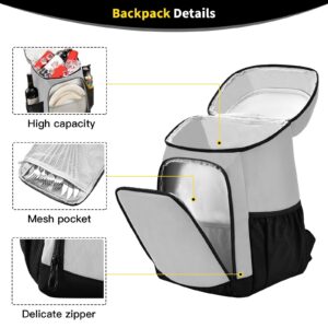 Elephant Owl Feather Cooler Backpack Insulated Leak Proof Lunch Backpack 36 Cans Portable Cooler for Beach Shopping Picnic Camping Hiking Park Trips