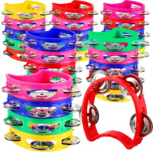 yeshone 30 pack tambourine for kids adult tamborines musical instrument noise makers 4 bells handheld toy tambourines for charity church christian kindergarten wedding christmas party(multicolors)