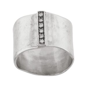 silpada 'along the line' sterling silver diamond ring, size 9, size 9