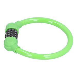 bike cable lock, wear-resistant bike lock lightweight and portable with 4 digit passwords technology for cycling(green)