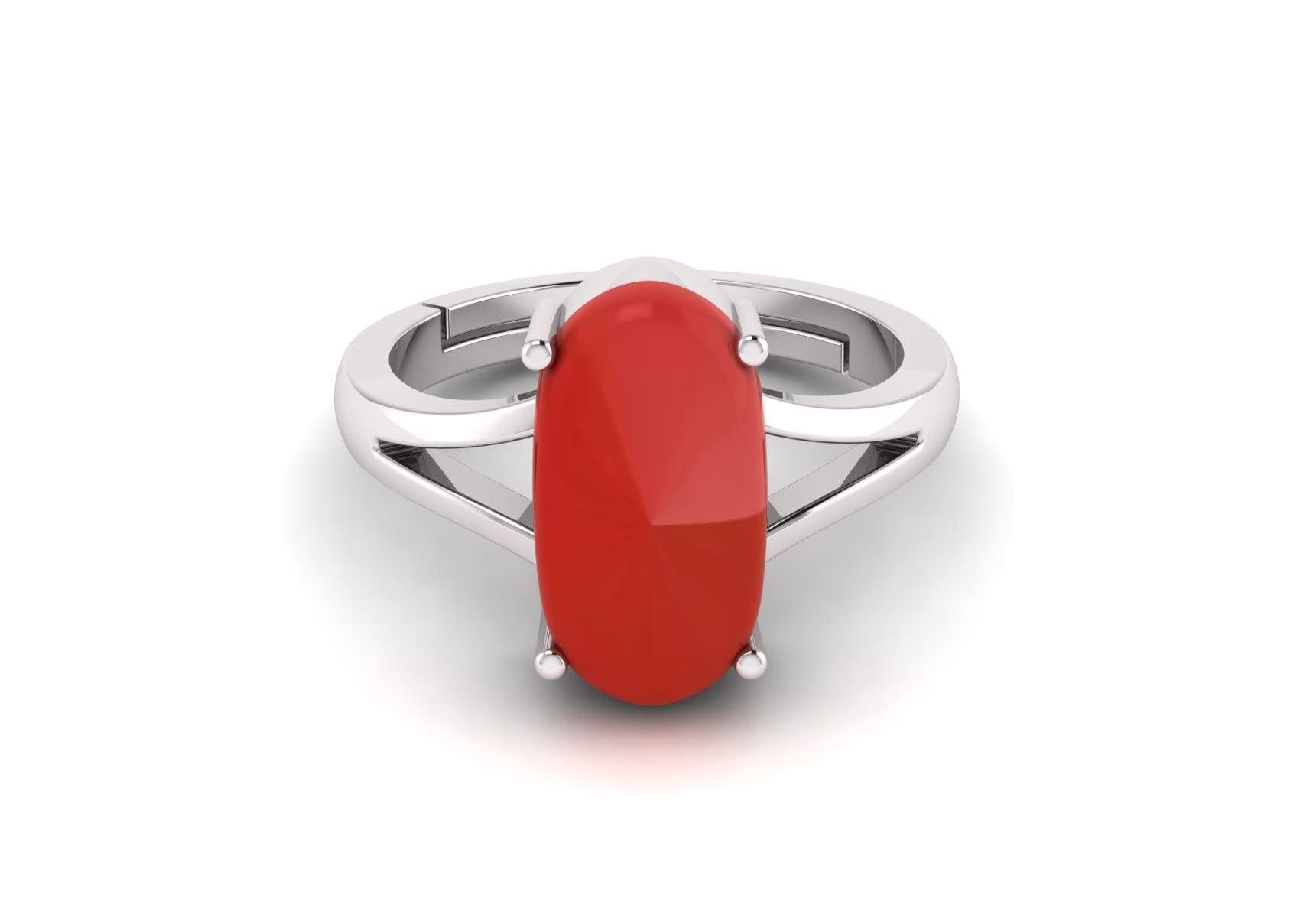 LMDPRAJAPATIS 10.50 Carat Natural Red Coral Moonga Capsul Astrological Purpose adjustable Ring Metal 925 Sterling Pure Silver With Lab Certificate