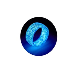 glow rings in the dark venus orb ring rings for women trendy acrylic luminous aesthetic rings (blue, 6)