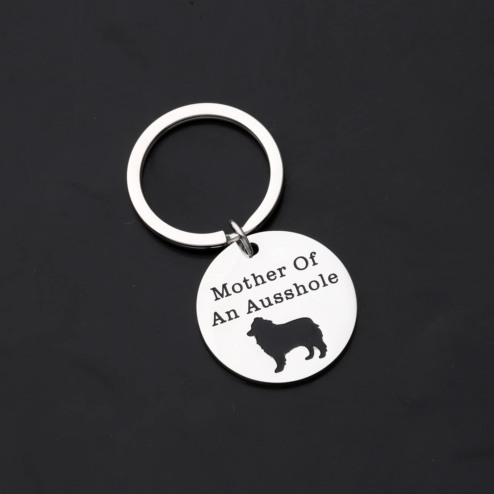 CENWA Australian Shepherd Keychain Mother Of An Ausshole Jewelry Australian Shepherd Gifts Aussie Dog Lover Gift (Of An Ausshole K)