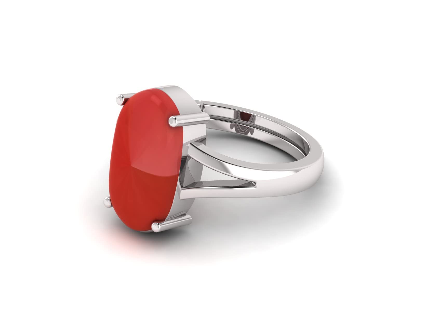 LMDPRAJAPATIS 10.50 Carat Natural Red Coral Moonga Capsul Astrological Purpose adjustable Ring Metal 925 Sterling Pure Silver With Lab Certificate