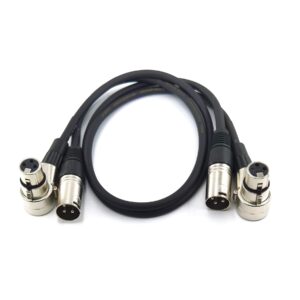 wjstn right-angle female xlr to straight male xlr plug cable, xlr cable xlr camera adapter (2ft)