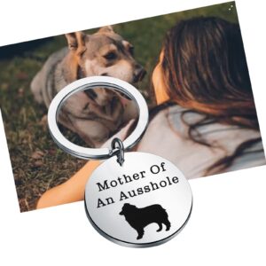 CENWA Australian Shepherd Keychain Mother Of An Ausshole Jewelry Australian Shepherd Gifts Aussie Dog Lover Gift (Of An Ausshole K)