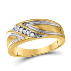 the diamond deal10kt yellow gold womens round diamond solitaire bridal wedding engagement ring 1/3 cttw