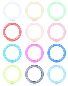 d.bella 16g colorful clear piercing retainers 16pcs clear septum ring flexible acrylic tragus helix hoop bioflex nose lip eyebrow earring piercing clicker 8mm