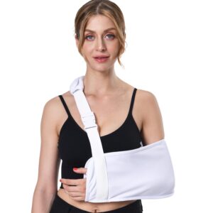 ledhlth breathable arm sling white for broken arm men women youth sling for shoulder injury soft adults sling for torn rotator cuff comfortable elbow wrist sling for dislocated shoulder