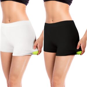 eurzom out women's shorts black white shorts for women tummy under shorts(medium)