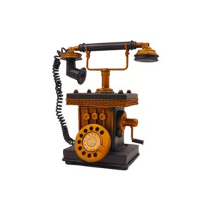 vanlaxy creative retro decorative phone model telephone coin bank money saving antique phone figurine cafe bar window decor model home desk decoration