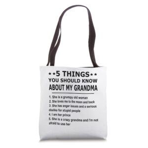 5 things you should know about my grandma tote bag