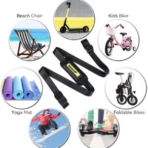 WILDKEN Scooter Shoulder Strap, 71in Carrying Scooter with Adjustable Carrying Strap and Extra-Thick Anti-Slip Shoulder, Scooter Strap for Electric Scooter, Bikes, Balance Bikes, Yoga Mat, Ski Board