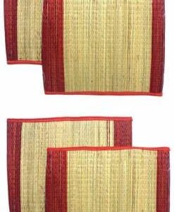 Pooja Aasan Pooja Mat Yoga Aasan Yoga Mat Aasan mat Aasan for Pooja Peck of 4 Size 18x18 inch ( Pink, Brown)