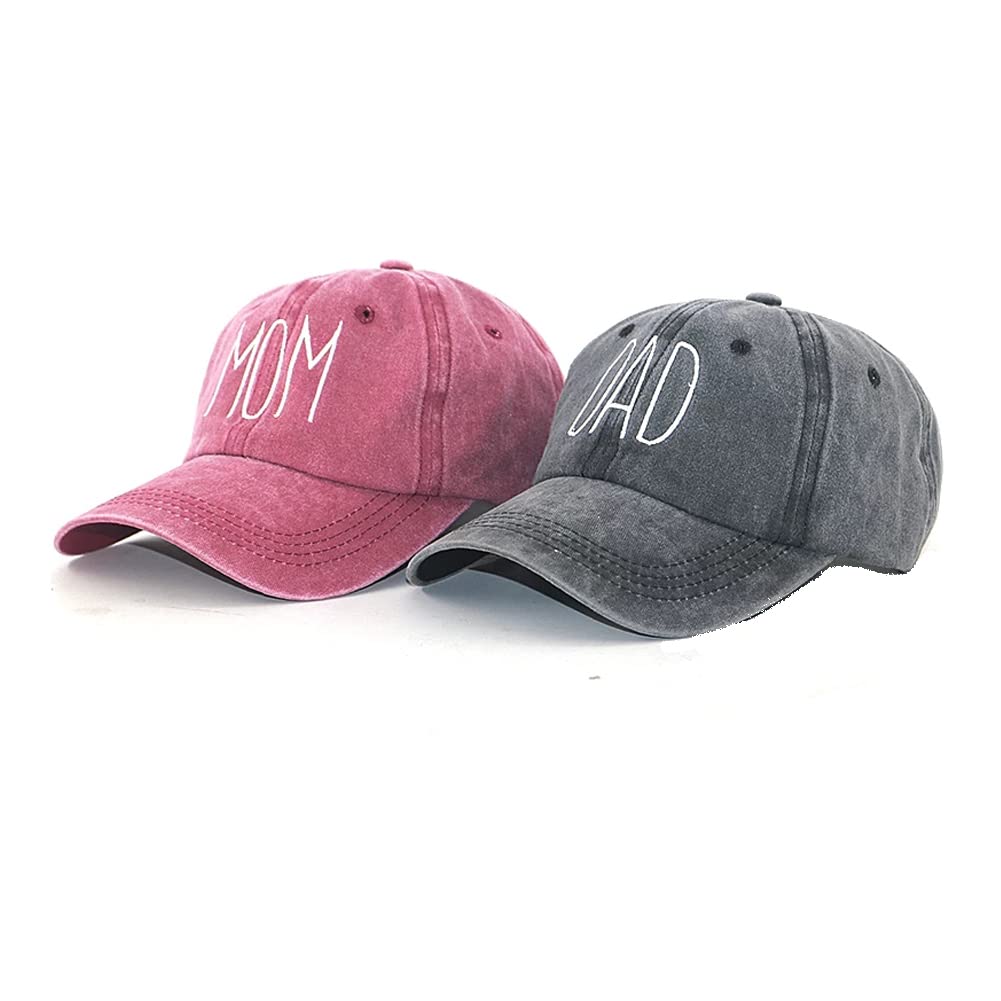 Women's Baseball Cap Mama Vintage Distressed Washed Cotton Adjustable Dad Hat Outdoor (DAD+MOM)