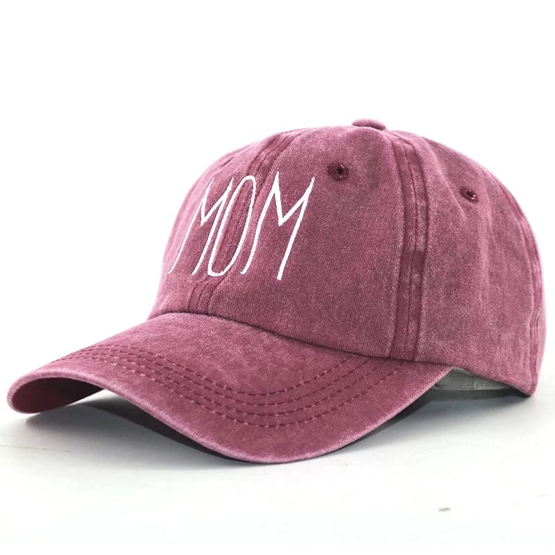 Women's Baseball Cap Mama Vintage Distressed Washed Cotton Adjustable Dad Hat Outdoor (DAD+MOM)