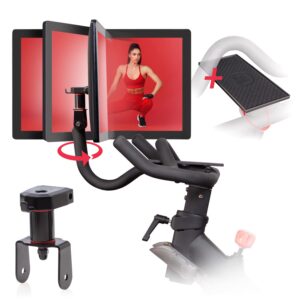 wf sports for peloton surescreenmount monitor swivel | peloton pivot screen mount attachment to easily rotate for strength, yoga, meditation classes | bonus suremountpro peloton phone holder included