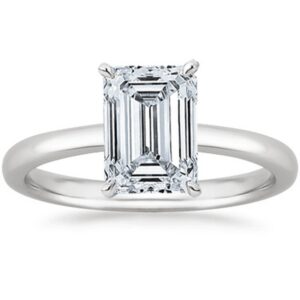 18k white gold 1.25 carat lab grown solitaire emerald cut igi certified diamond engagement ring (1.25 ct,d-e color vs1-vs2 clarity) size 8