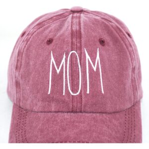 Women's Baseball Cap Mama Vintage Distressed Washed Cotton Adjustable Dad Hat Outdoor (DAD+MOM)