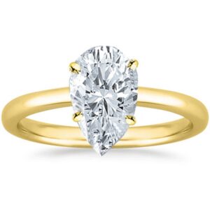 houston diamond district 14k yellow gold 2 carat lab grown solitaire pear cut diamond engagement ring (2 ct,h-i color vs1-vs2 clarity) size 6