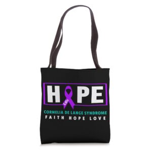 cdls awareness shirt - hope cornelia de lange syndrome tote bag