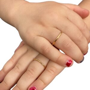 Baby Stacking Rings, Baby Girl or Boy Jewelry 14k Gold, Keepsake for Baby Girl, Baptism Gifts for Kids or Children (Ring Size 2)