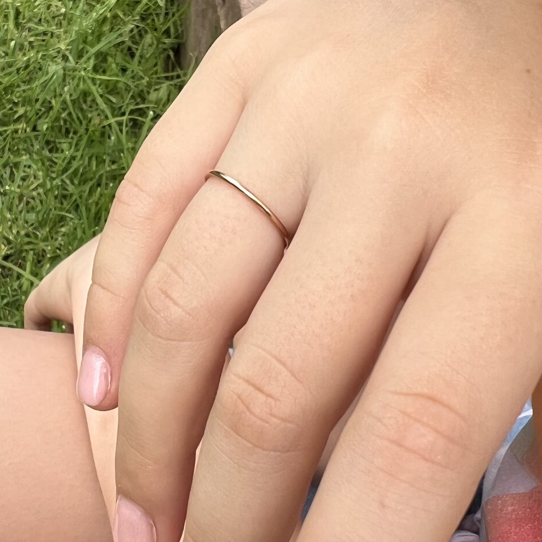 Baby Stacking Rings, Baby Girl or Boy Jewelry 14k Gold, Keepsake for Baby Girl, Baptism Gifts for Kids or Children (Ring Size 2)