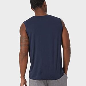 32 DEGREEES Men's Cool Classic Relaxed Tank | Anti-Odor | 4-Way Stretch | Moisture Wicking, Navy, Large