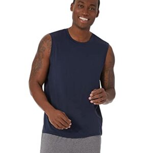 32 DEGREEES Men's Cool Classic Relaxed Tank | Anti-Odor | 4-Way Stretch | Moisture Wicking, Navy, Large