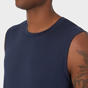 32 DEGREEES Men's Cool Classic Relaxed Tank | Anti-Odor | 4-Way Stretch | Moisture Wicking, Navy, Large