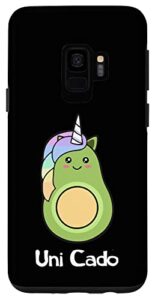 galaxy s9 uni cado, cute avocado, funny unicorn, guacamole, vegan case