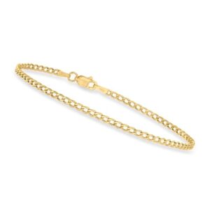 canaria 2.3mm 10kt yellow gold curb-link bracelet. 7 inches