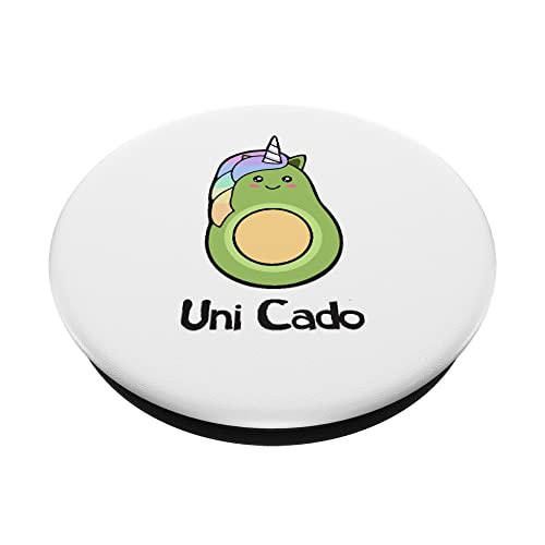 Uni Cado, Cute Avocado, Funny Unicorn, Guacamole, Vegan PopSockets Swappable PopGrip